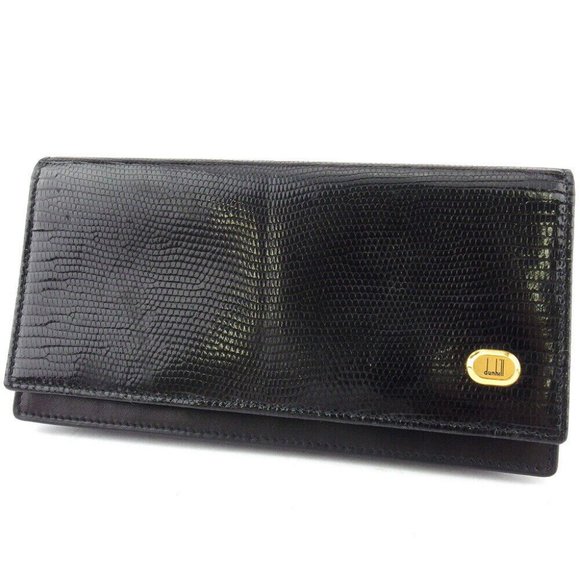 Dunhill | Bags | Dunhill Long Billing Lizard Tone Embossed Leather ...